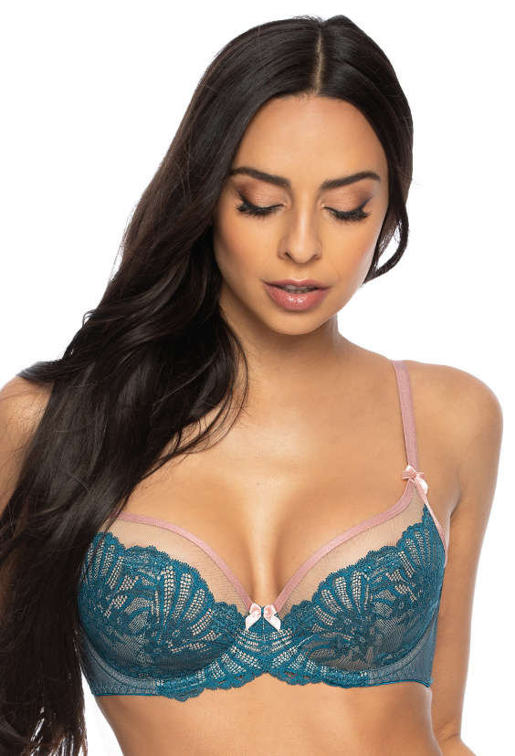 Biustonosz miękki turkus Sybilla M-3525/2-80B - MAT Lingerie | Moda Sklep EMPIK.COM