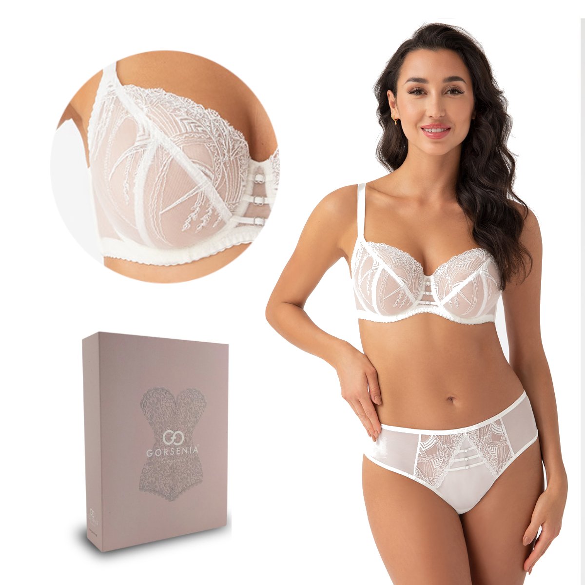 Biustonosz miękki z haftem K783 Gorsenia DIYA kremowy 70J - Gorsenia | Moda Sklep EMPIK.COM