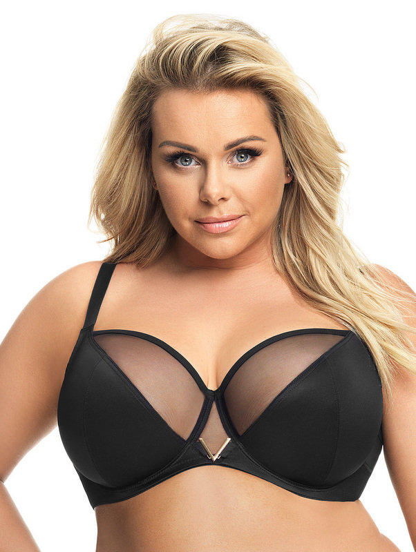 Biustonosz na drutach z tiulem VICKY K564 Gorsenia miękki czarny 75K - Gorsenia | Moda Sklep ...