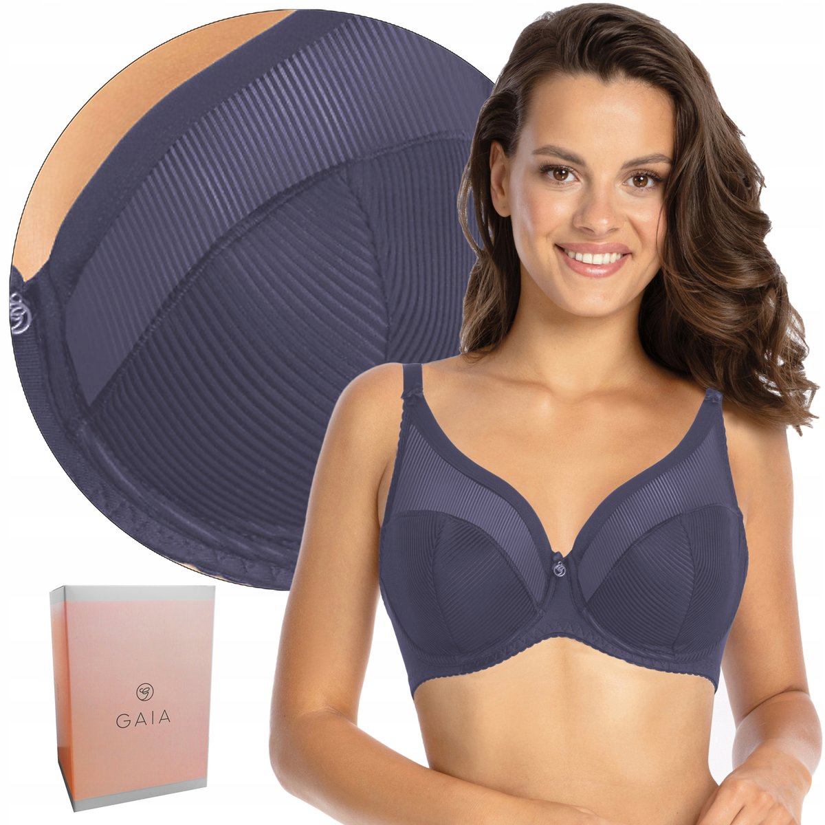 Biustonosz Półusztywniany Gaia 1058 Sonia Grey 85F - GAIA | Moda Sklep EMPIK.COM