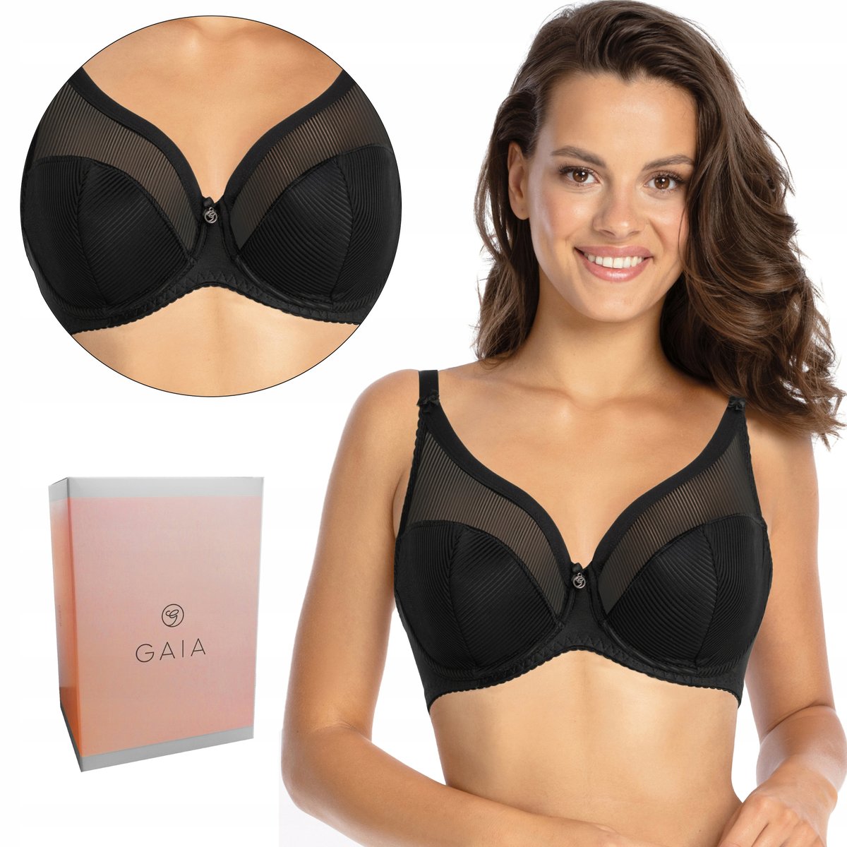 Biustonosz Półusztywniany Gaia 1058 Sonia Nero 80D - GAIA | Moda Sklep EMPIK.COM