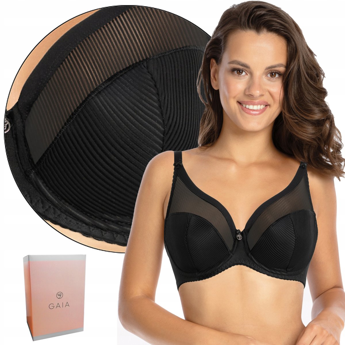 Biustonosz Półusztywniany Gaia 1058 Sonia Nero 80G - GAIA | Moda Sklep EMPIK.COM