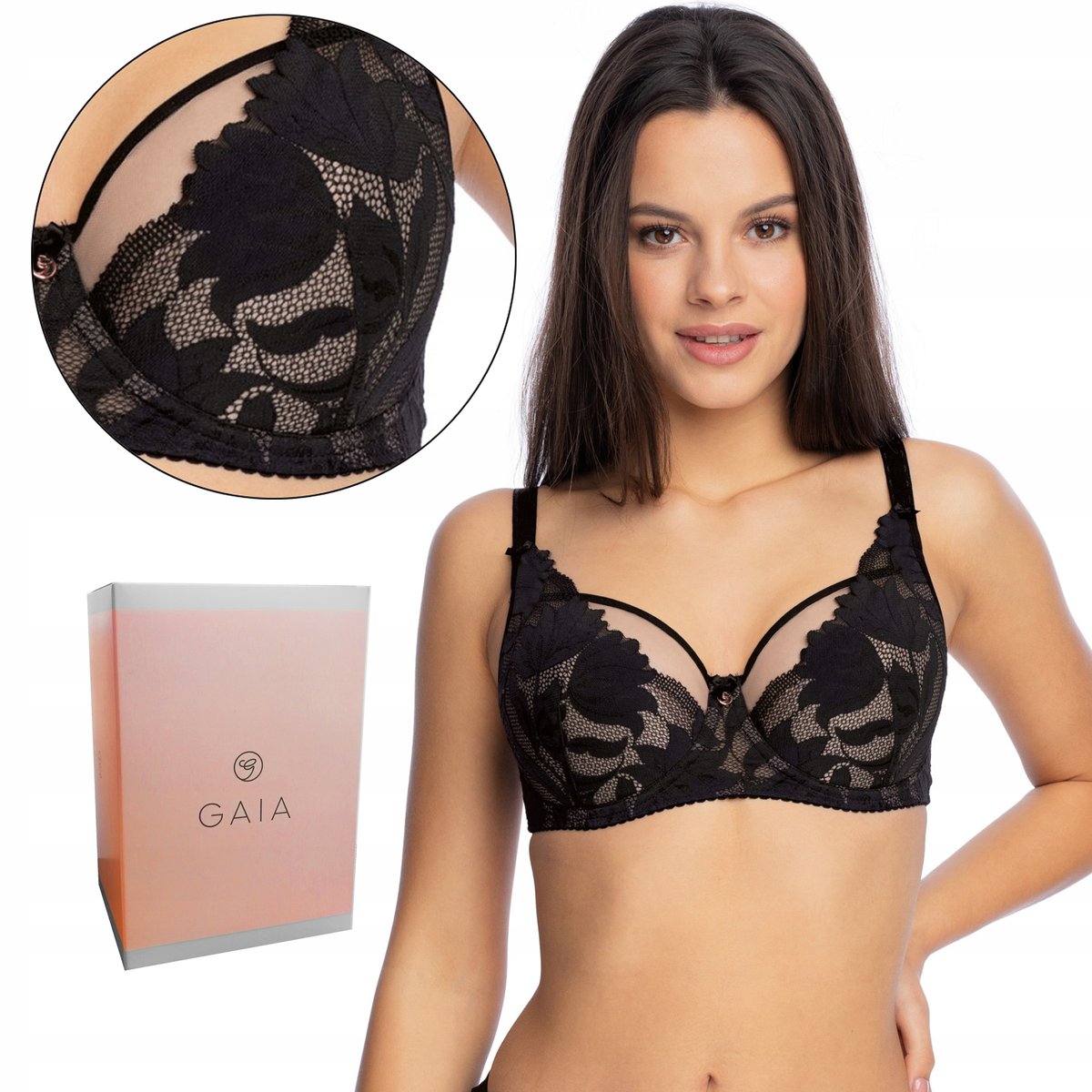 Biustonosz Półusztywniany Gaia 1134 Keto Black 80H - GAIA | Moda Sklep EMPIK.COM