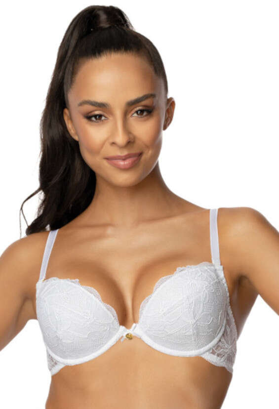 Biustonosz push-up biały Nell M-0196/1-80C - MAT Lingerie | Moda Sklep EMPIK.COM