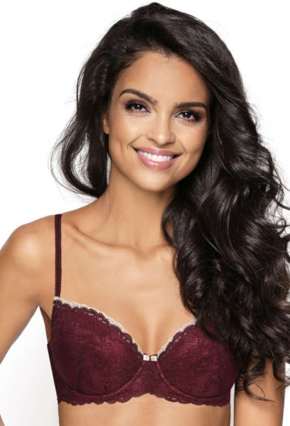Biustonosz push-up bordo Livia M-3123/11-75C - MAT Lingerie | Moda Sklep EMPIK.COM