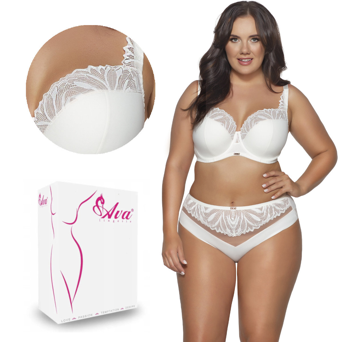 Biustonosz Semi Soft AV 2105 półusztywniany ecru 65J - AVA | Moda Sklep EMPIK.COM