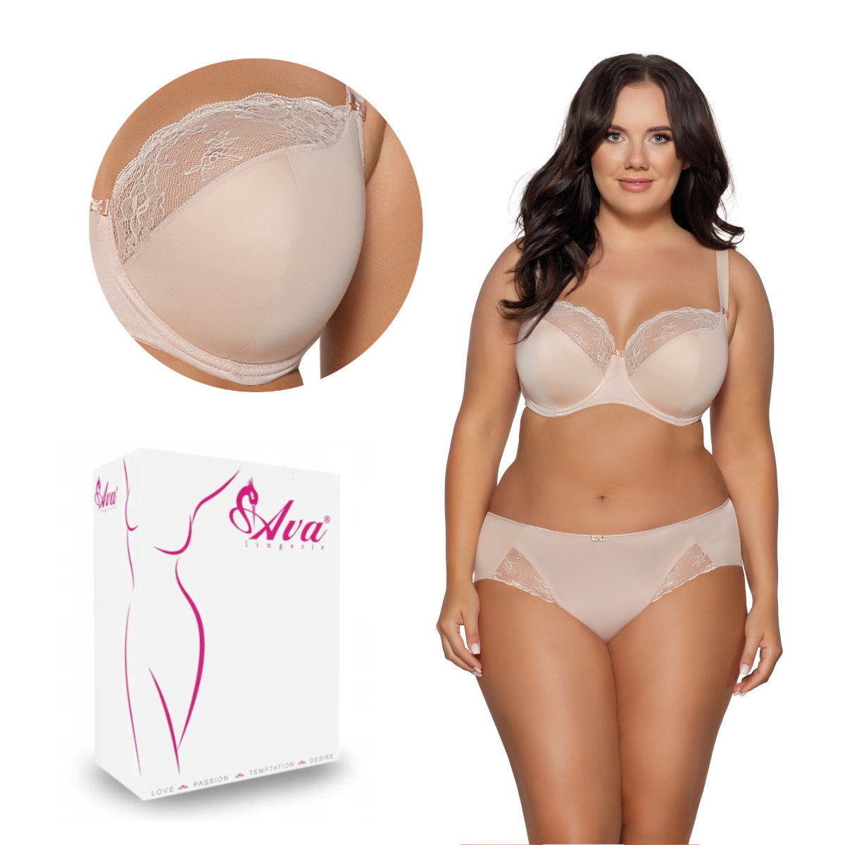 Biustonosz Semi Soft AV 2110 półusztywniany beżowy 65J - AVA | Moda Sklep EMPIK.COM