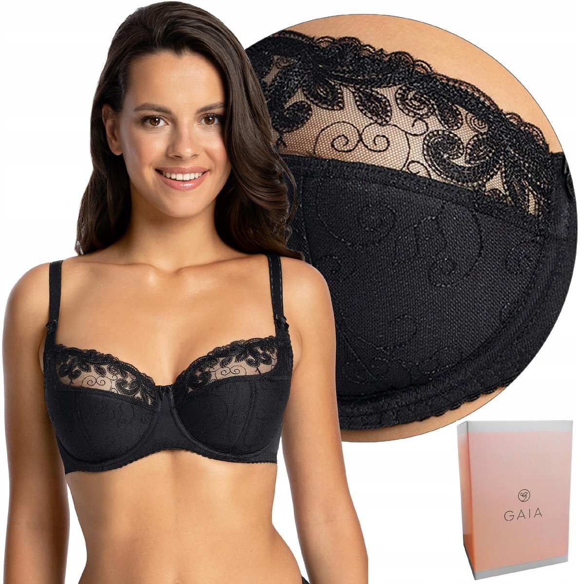 Biustonosz Semi-Soft Gaia 899 Goldie, Czarny, 85B - Inna marka | Moda Sklep EMPIK.COM