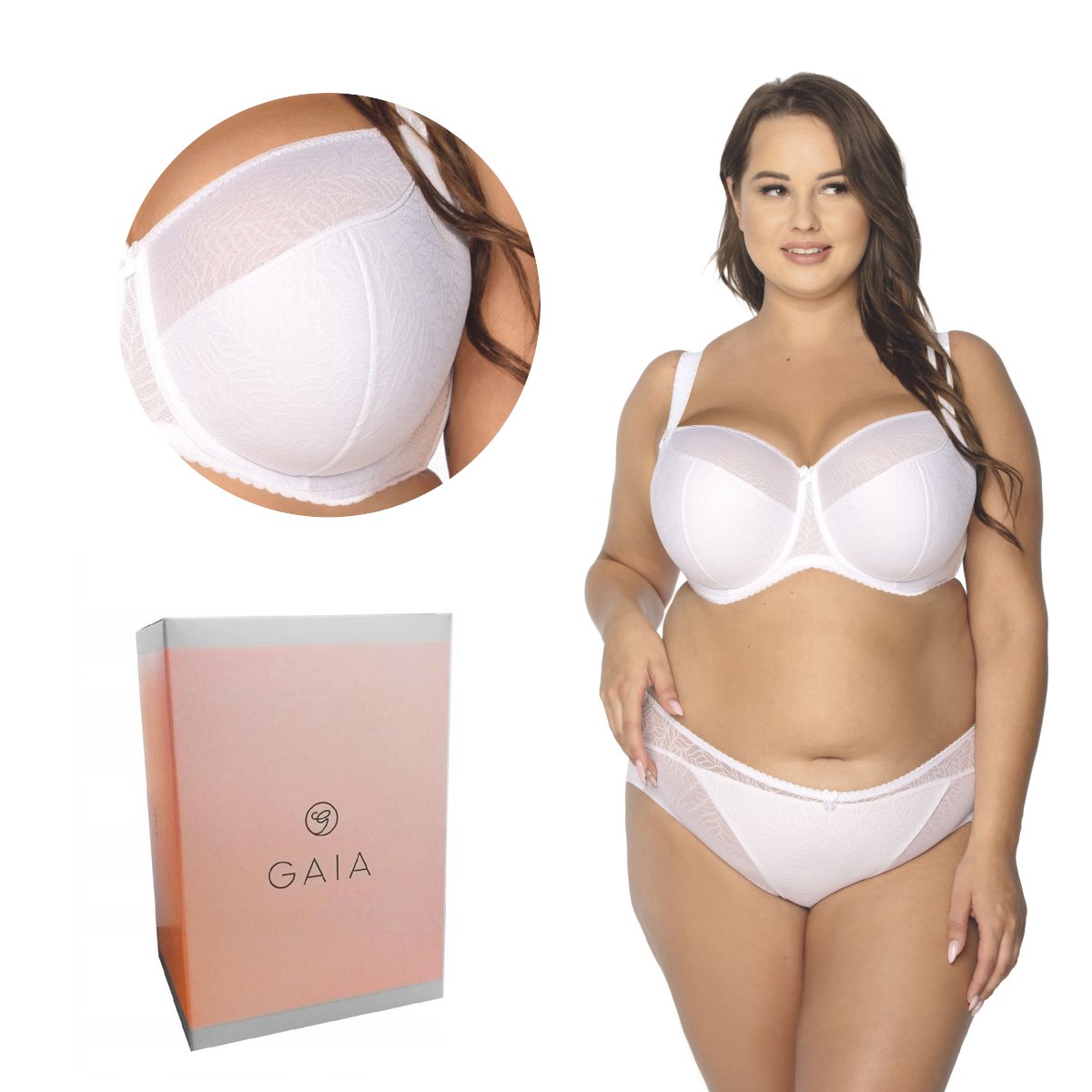 Biustonosz Semi-Soft Sandy-2 MAXI 594 półusztywniany biały 90G - GAIA | Moda Sklep EMPIK.COM