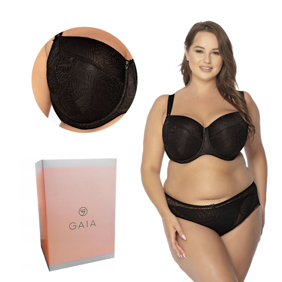 Biustonosz Semi-Soft Sandy-2 MAXI 594 półusztywniany czarny 80K - GAIA | Moda Sklep EMPIK.COM