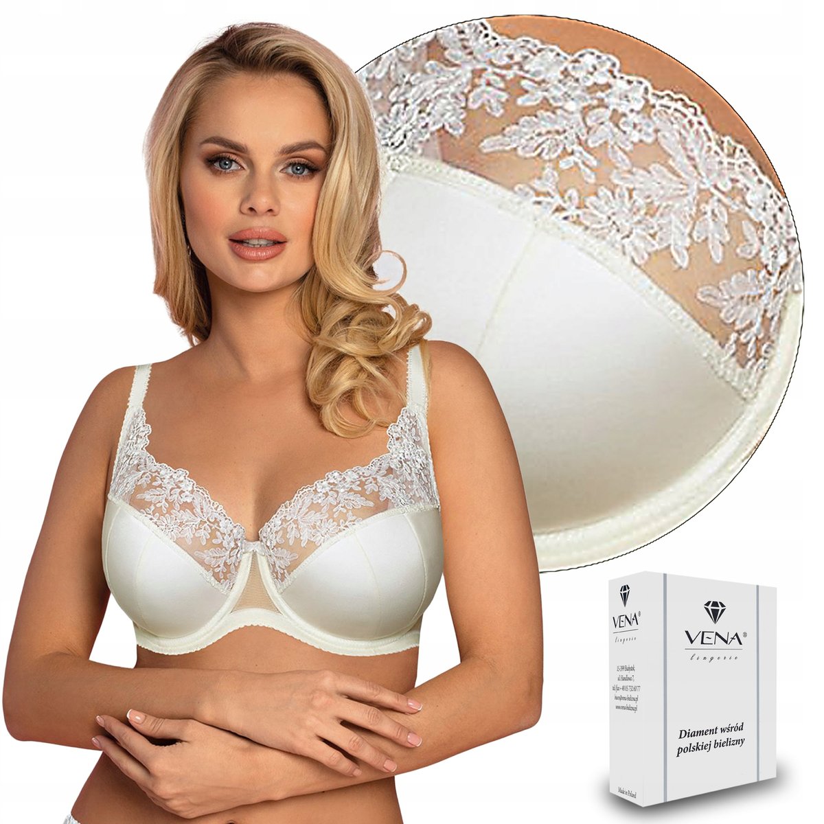 Biustonosz Semi-Soft Vena Vb-449 Maxi Ecru, 85G - Inna marka | Moda Sklep EMPIK.COM