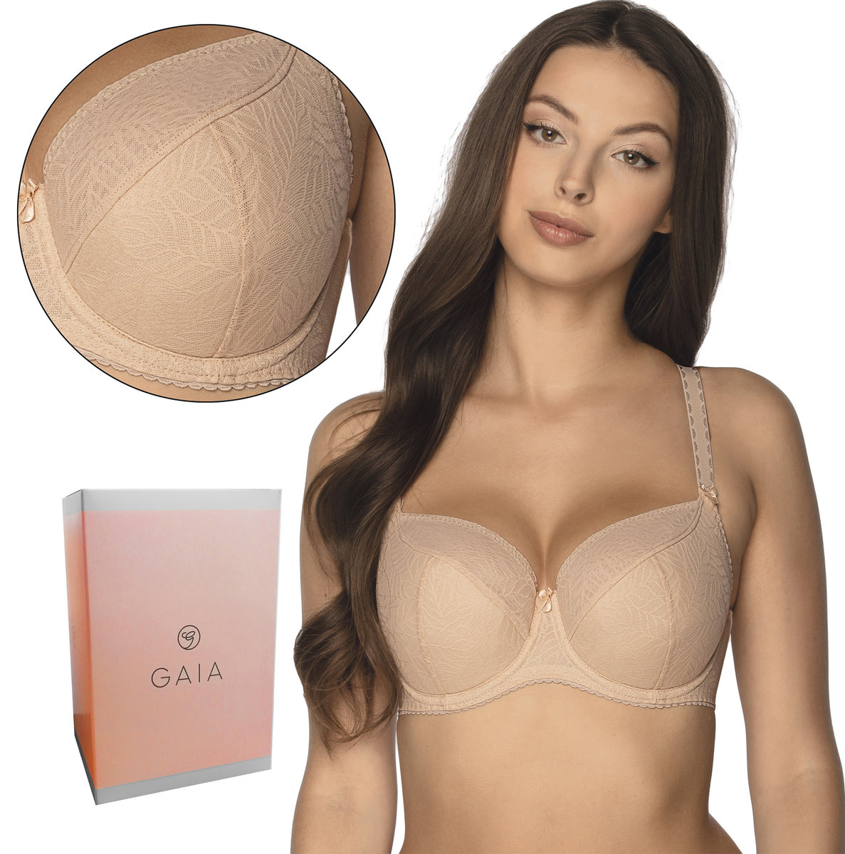 Biustonosz Semisoft Gaia 594 Sandy Beż Be2, 90F - GAIA | Moda Sklep EMPIK.COM