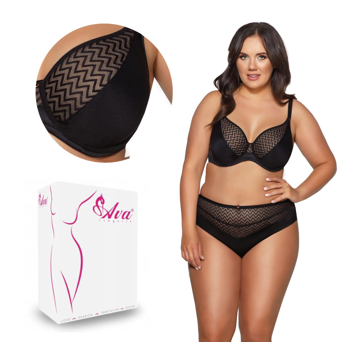 Biustonosz Soft AV 2103 braletka czarny 95F - AVA | Moda Sklep EMPIK.COM