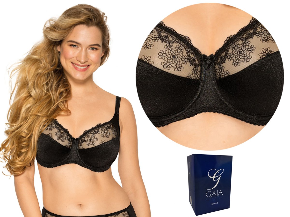 Biustonosz Soft , Gaia Nina 644 , Czarny , 80D - GAIA | Moda Sklep EMPIK.COM