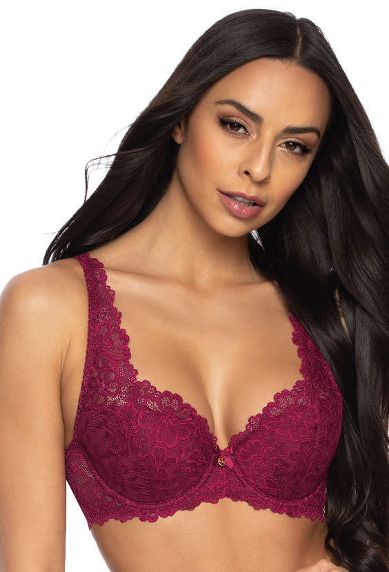 Biustonosz usztywniany burgund Carmela M-053/22-70D - MAT Lingerie | Moda Sklep EMPIK.COM