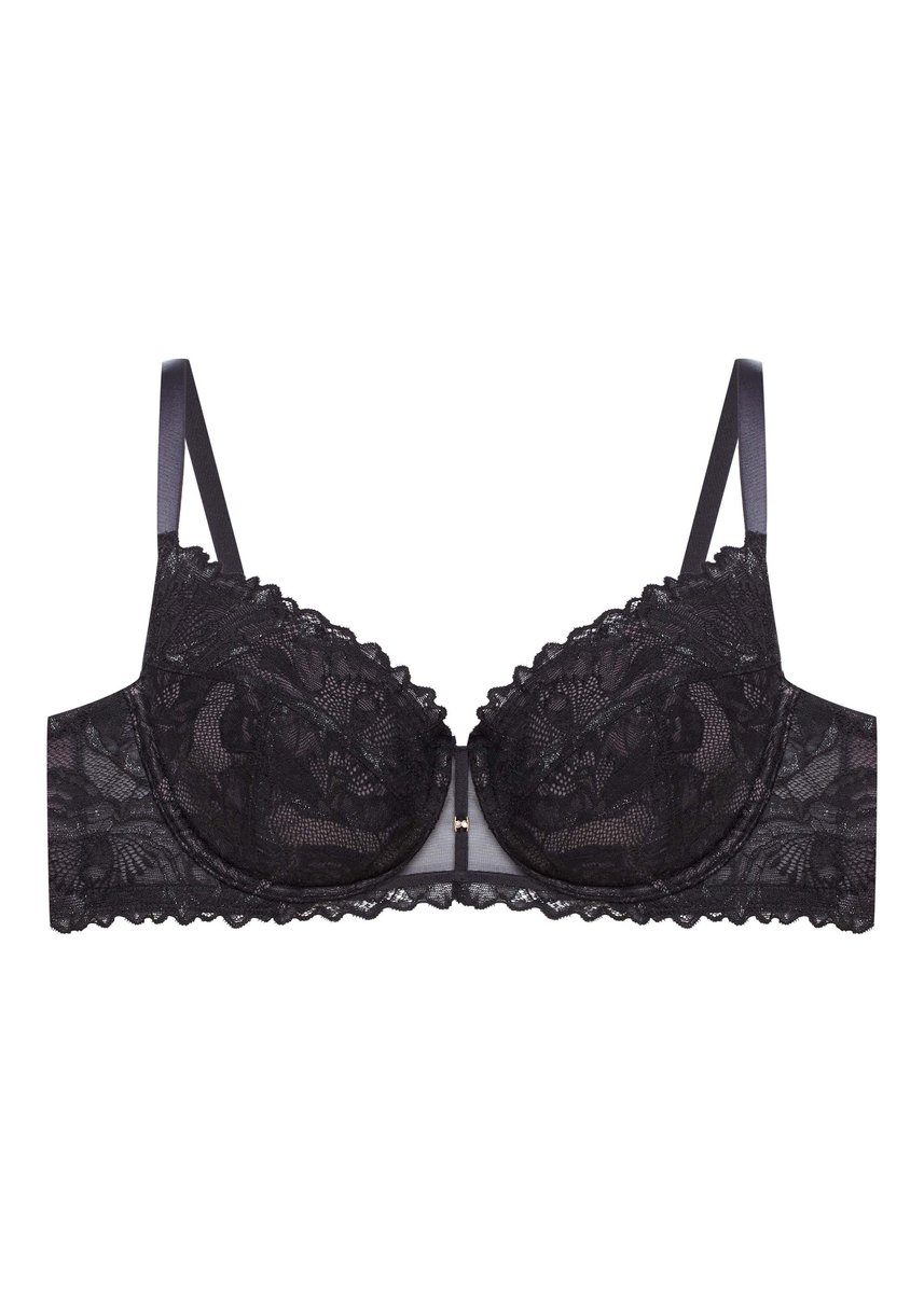 Biustonosz usztywniany Idylla - czarno-szary 90C - Esotiq | Moda Sklep EMPIK.COM