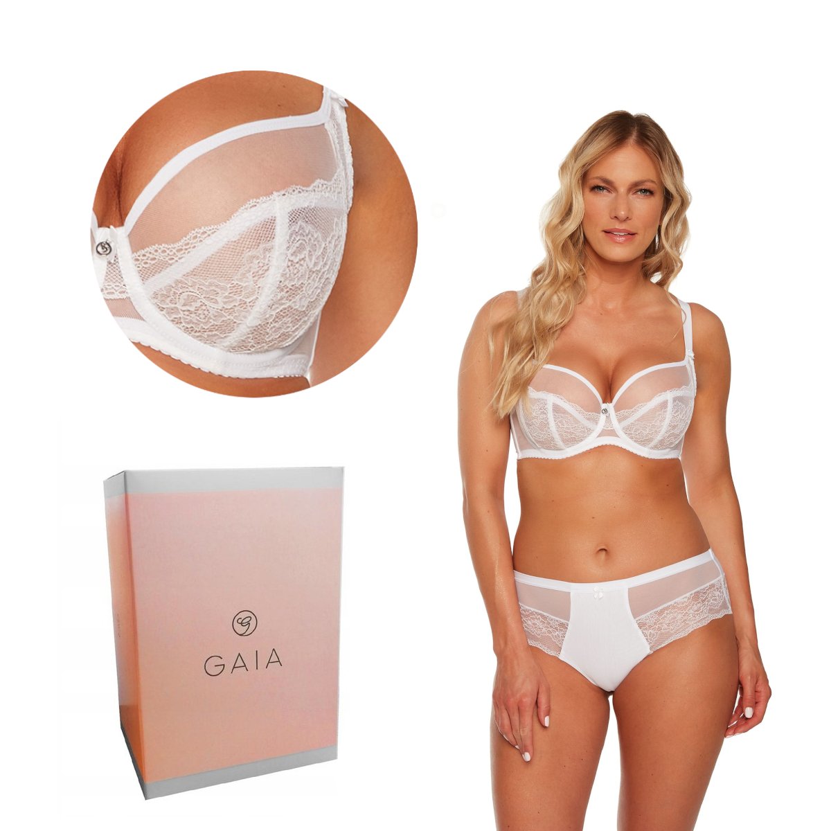 Biustonosz z koronką Soft Tonia 1253 miękki biały 65J - GAIA | Moda Sklep EMPIK.COM