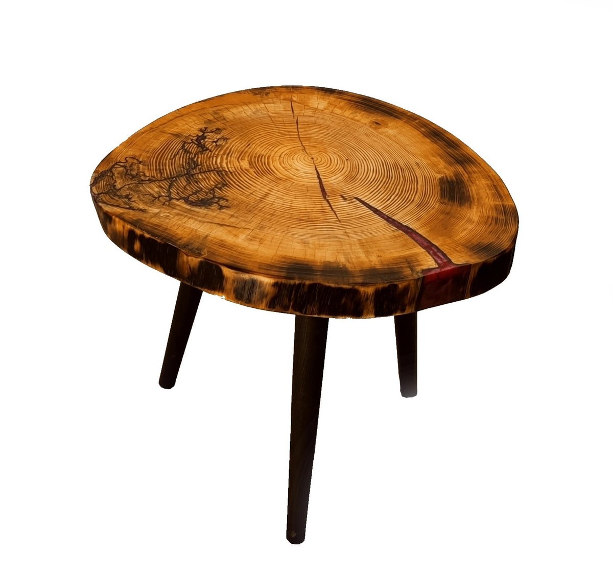 Blat Z Plastra Drewna Żywica Epoksydowa 50 Cm X 54 Cm X 5 Cm | Fraktale ...