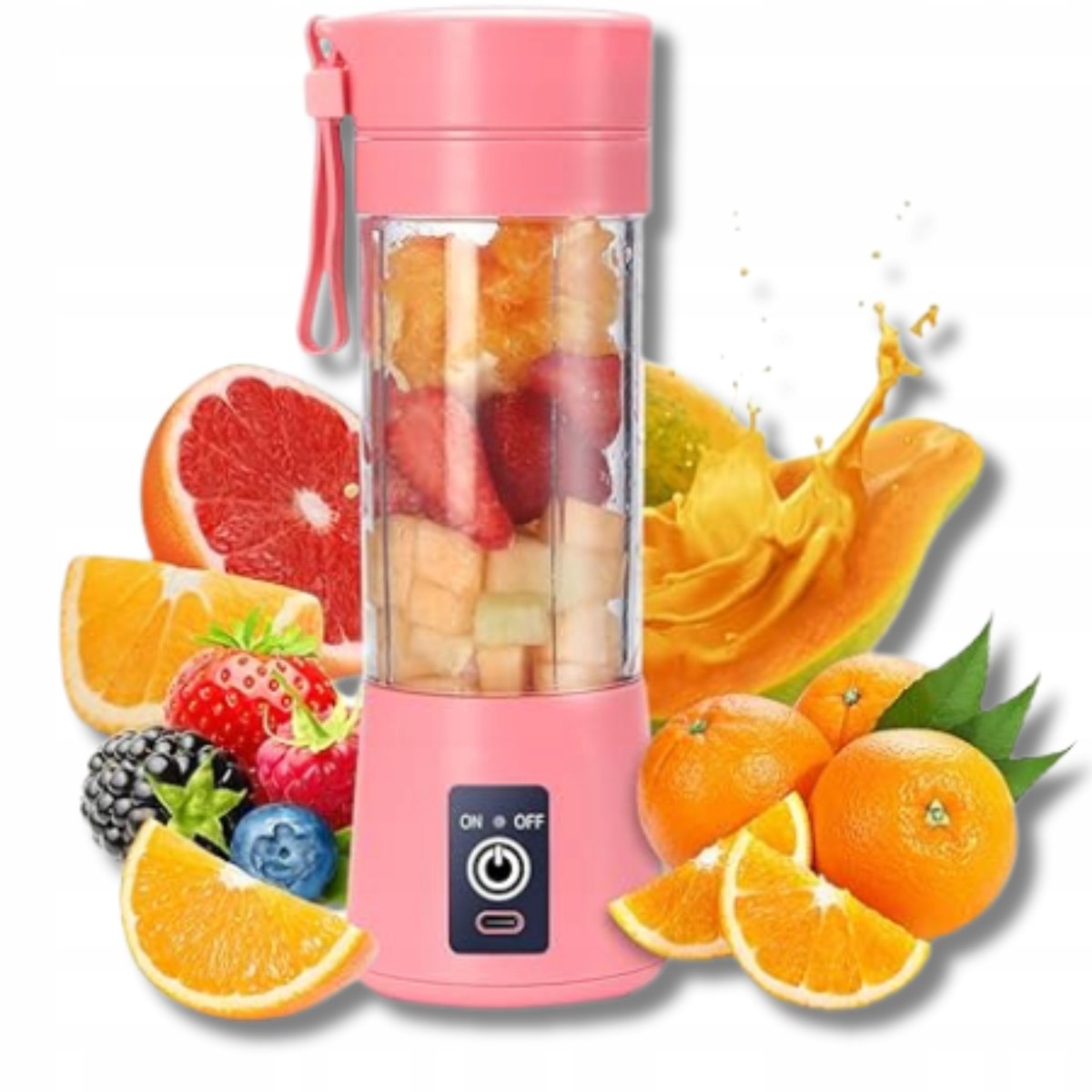 Blender przenośny usb mikser 380ml bezprzewodowy do smoothie owoców ...