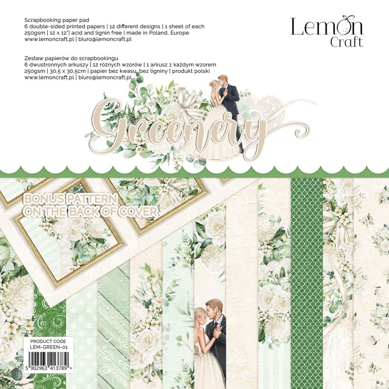 Blok Papierów Lemoncraft - Greenery - 30X30 - LemonCraft | Sklep EMPIK.COM