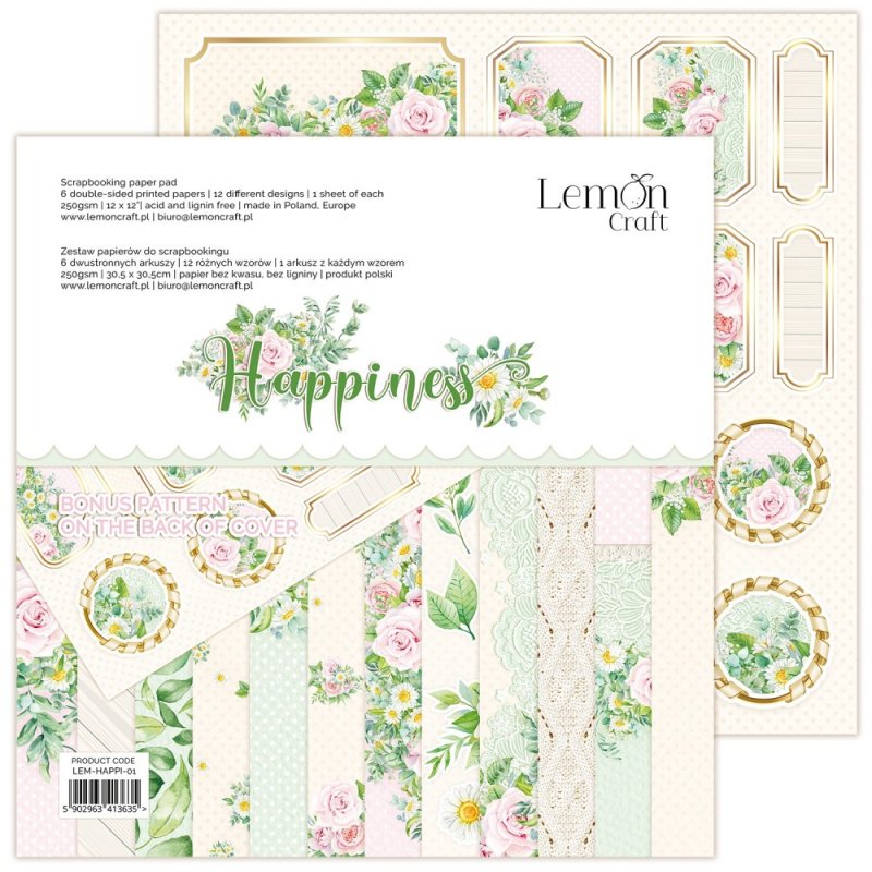 Blok papierów Lemoncraft - HAPPINESS - 30x30 - LemonCraft | Sklep EMPIK.COM