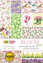 Blok z motywami Bloom Spring, A4 80g 16 arkuszy, Happy Color - Happy ...