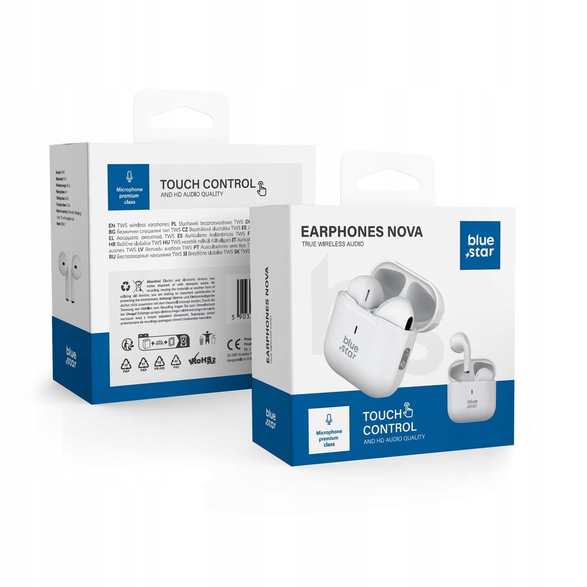 Blue Star Słuchawki Bezprzewodowe / Bluetooth Stereo Tws Nova Fi5 Białe ...