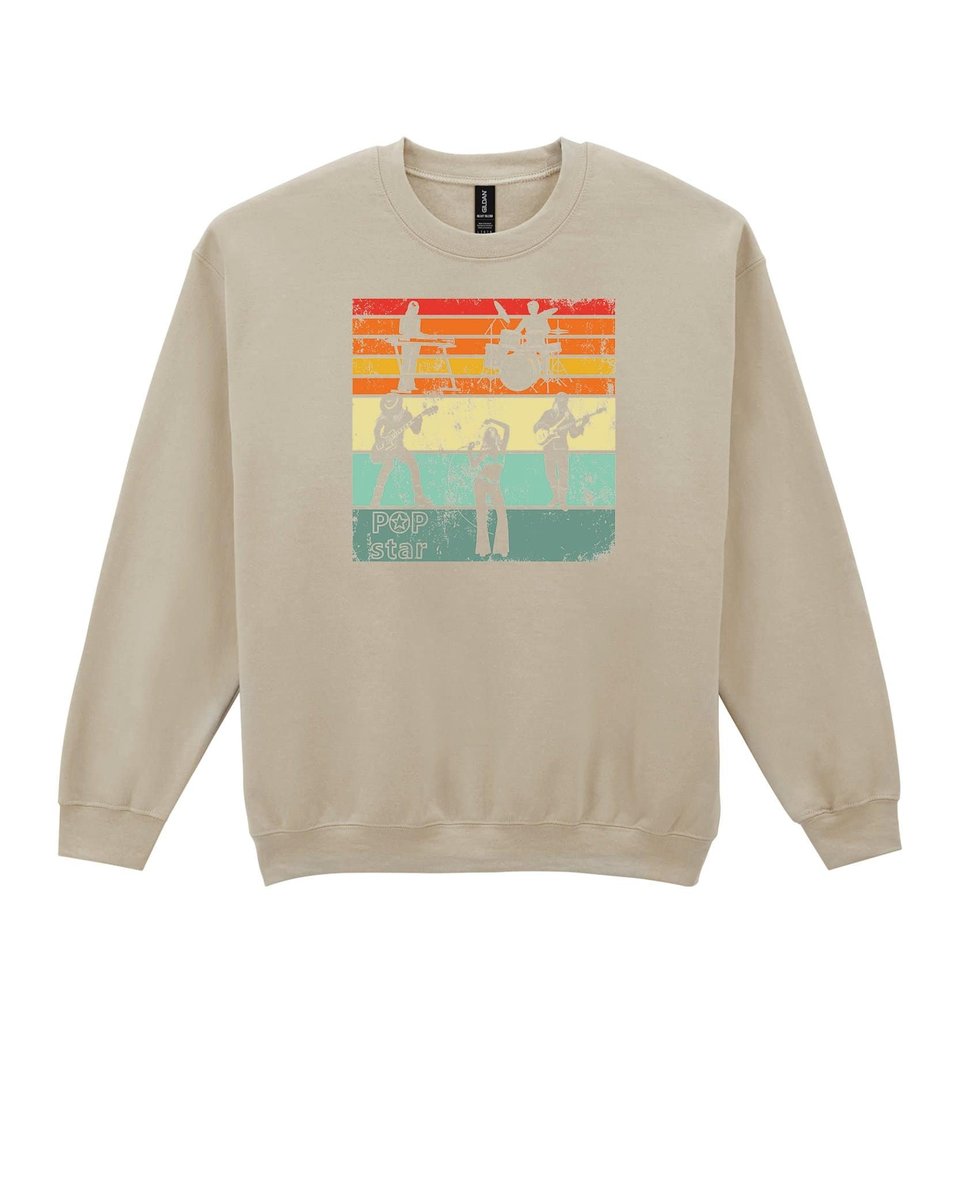 Bluza bez kaptura POP Muzyka Koncert Najlepsza Muzyka Beżowy L ...