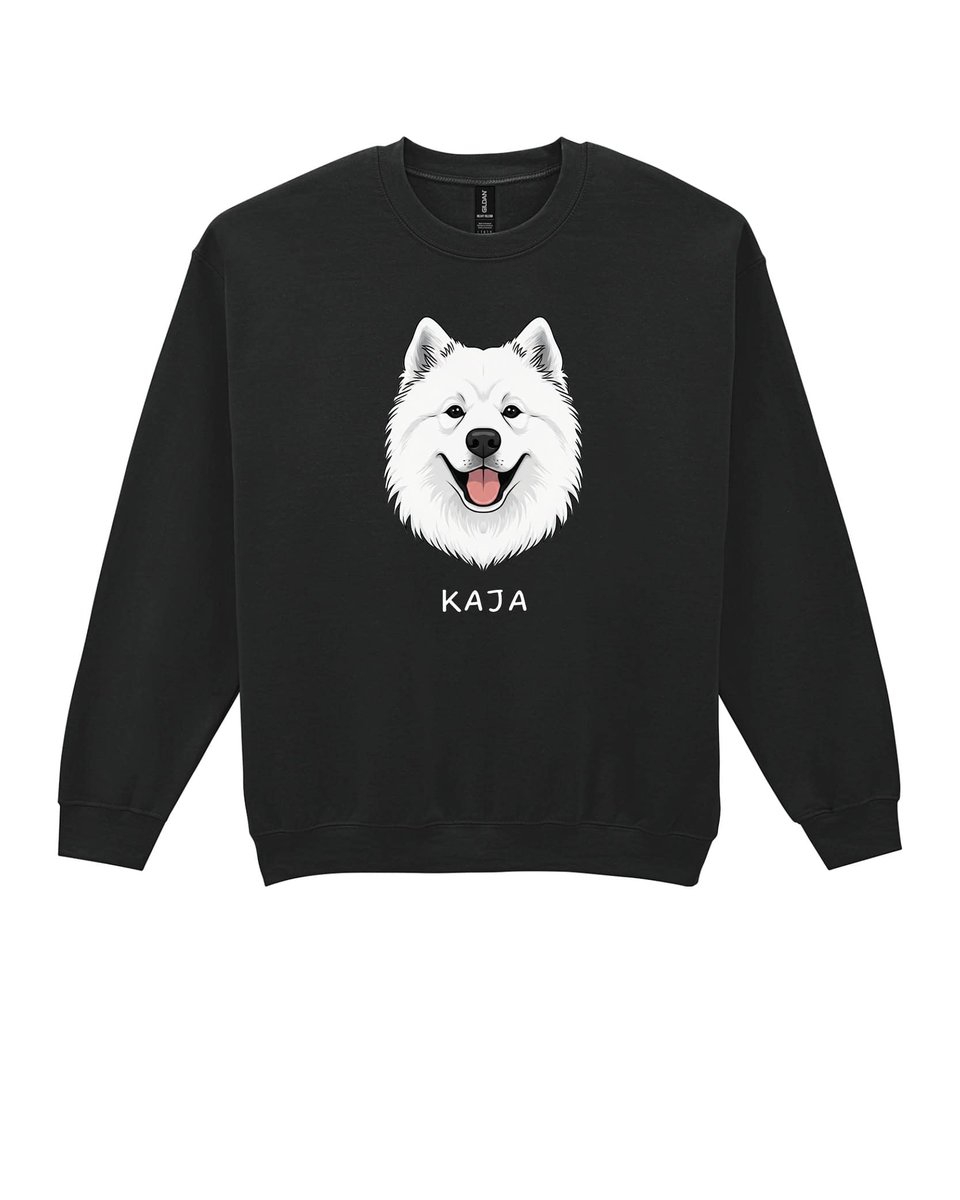 Bluza bez kaptura Samojed Personalizowana Pupil Pies Czarny M - TeeLove ...