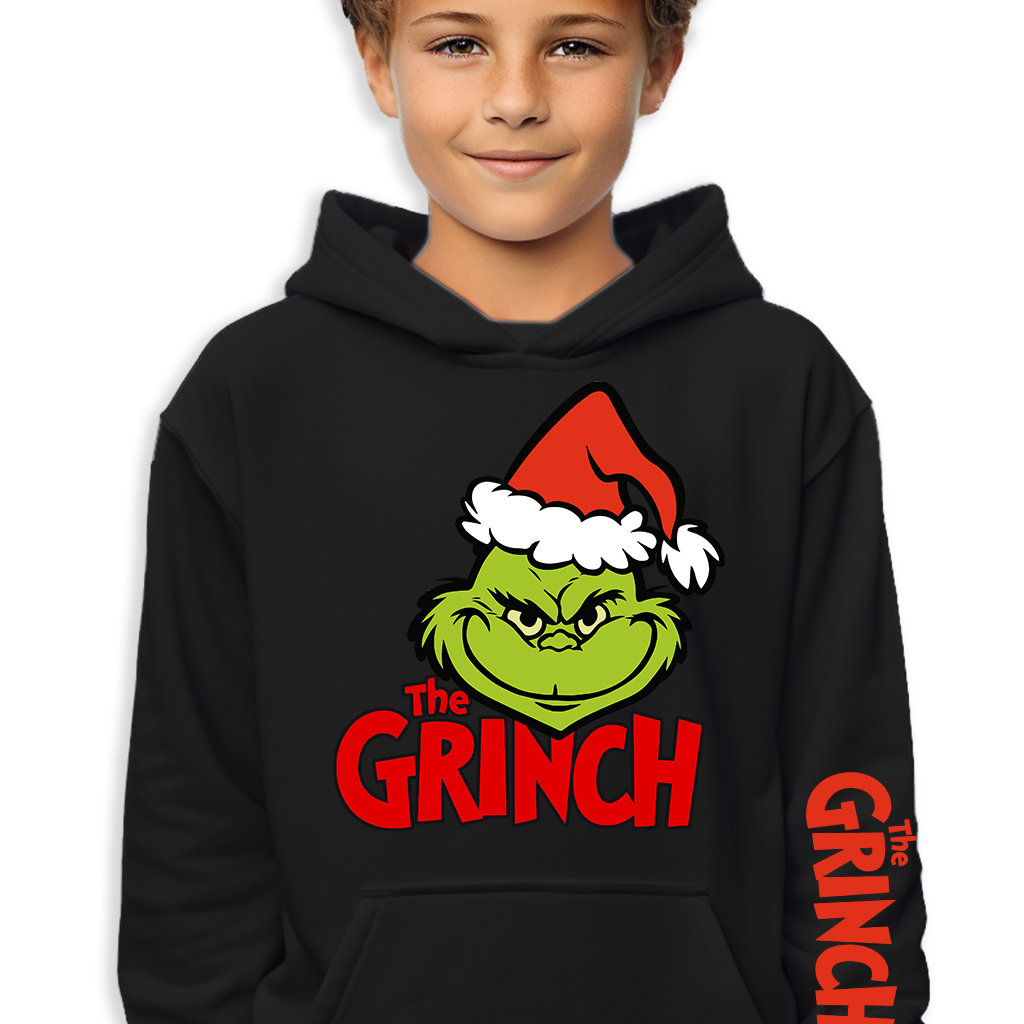 Bluza Czarna Z Kapturem ŚWIĄTECZNY GRINCH Prezent Na Święta Rozmiar 140 ...