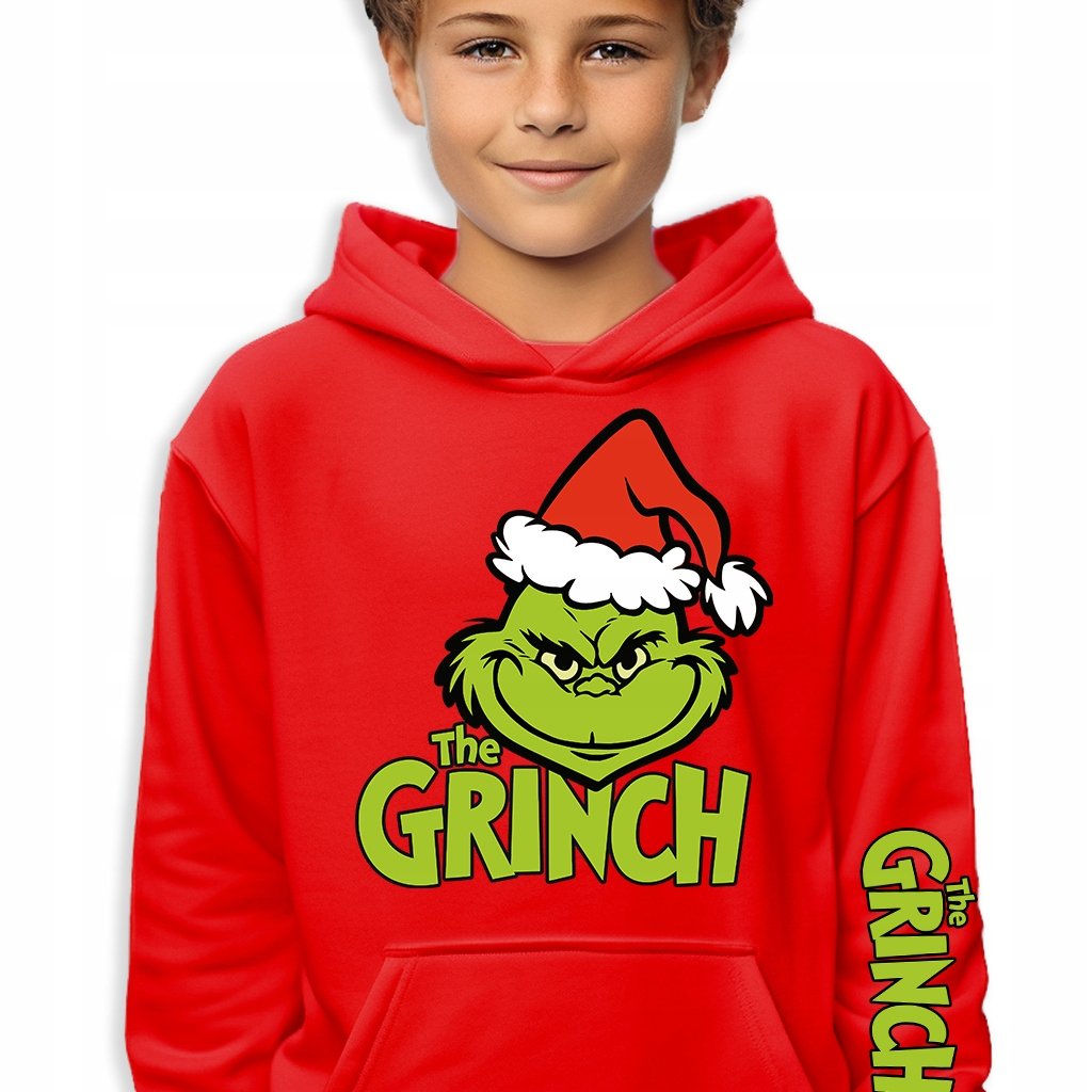 Bluza Czerwona Z Kapturem ŚWIĄTECZNY GRINCH Prezent Na Święta Rozm 152 ...