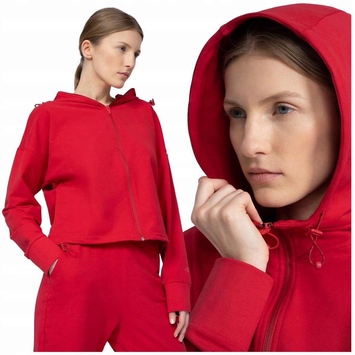 BLUZA damska DRESOWA krótka z KAPTUREM 4F rozpinana sportowa BLD018 XL - 4F | Moda Sklep EMPIK.COM