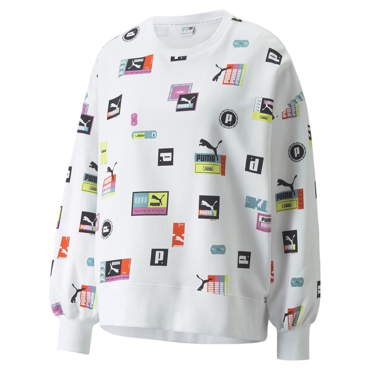 Bluza damska Puma BRAND LOVE OVERSIZED CREW NECK biała 53435102-L ...