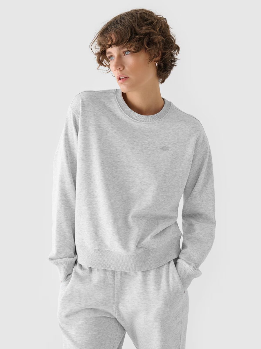 Bluza dresowa nierozpinana bez kaptura damska 4F 4FWMM00TSWSF1765-27M Szary - 4F | Sport Sklep ...