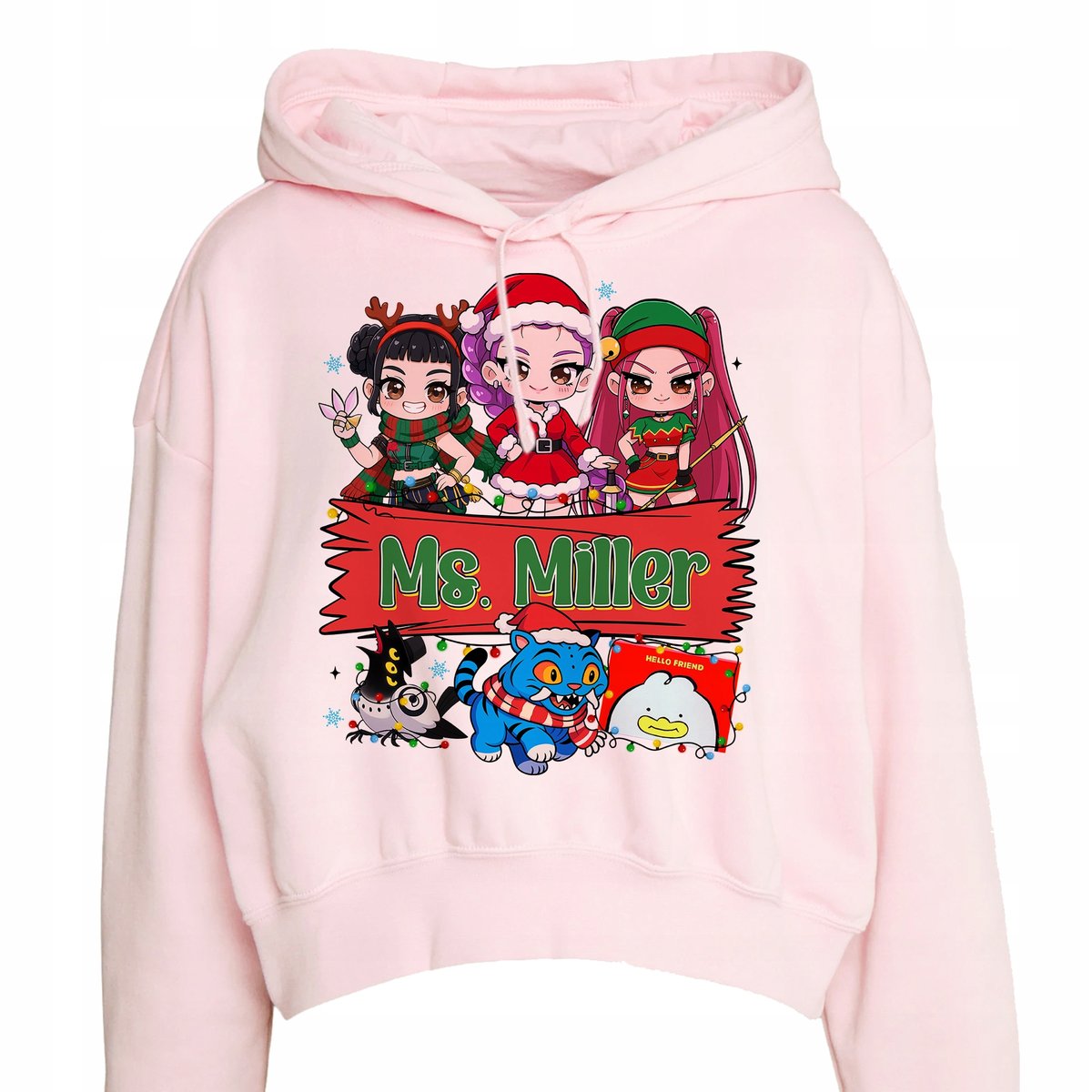 Bluza Krótka Różowa MS MILLER CHRISTMAS Prezent Mikołajki Święta - 146 ...