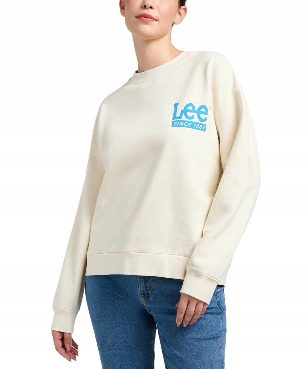 Bluza Lee LOGO SWS 112351132 Ecru M - LEE | Moda Sklep EMPIK.COM