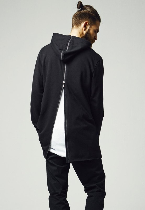 bluza LONG SHAPED BACK ZIPPED HOODY, rozpinana kangurka z kapturem-M ...