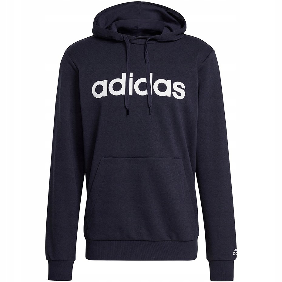 Bluza męska adidas Essentials French Terry Linear Logo Hoodie granatowa ...