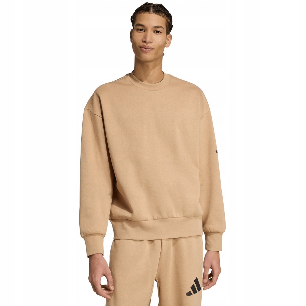Bluza męska adidas Essentials Loose Fit 3 Bar Logo beżowa JX5668 M ...