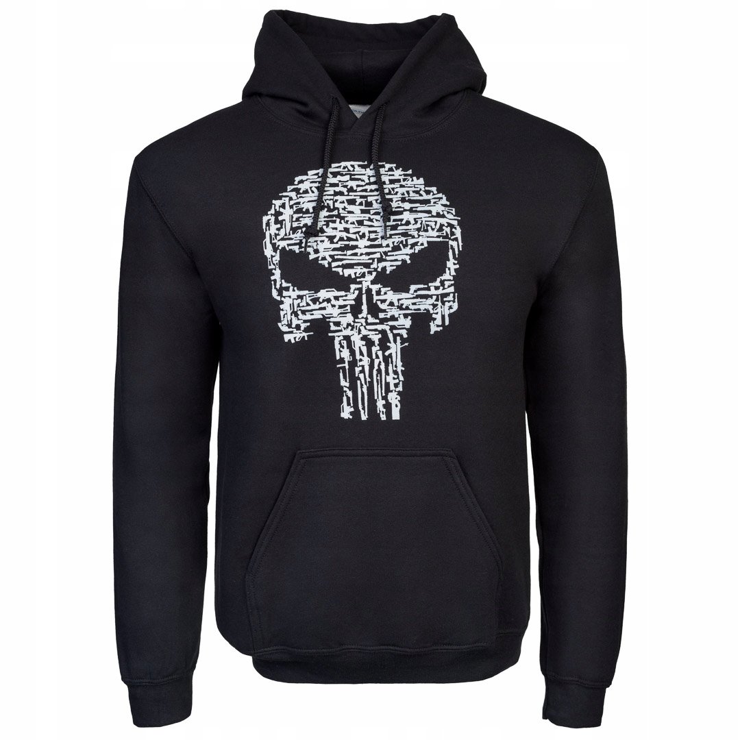 Bluza Męska Z Kaptuem Kangurka Kombat Uk Punisher Wojskowa - Czarna Xxl ...