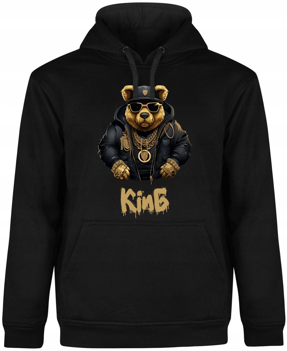 Bluza Męska Z Kapturem Miś Misiek Teddy Ted Śmieszna Czarna R-Xxl A81 ...