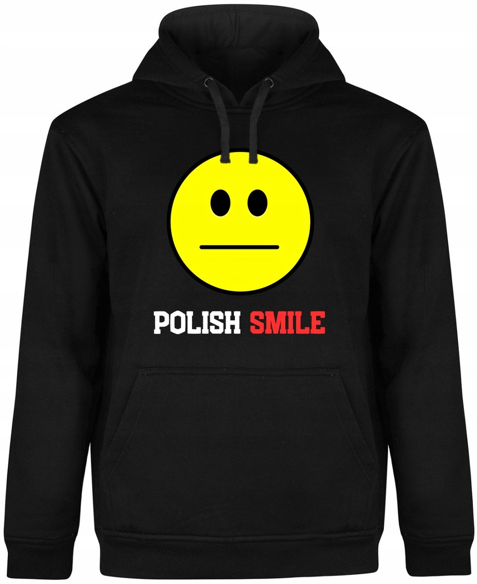 Bluza Męska Z Kapturem Polish Smile Humor Śmieszna Polska Czarna R-S ...