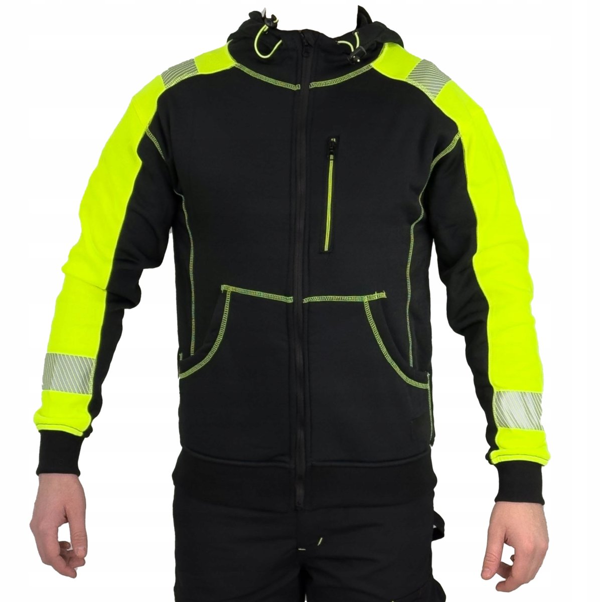 Bluza robocza DRESOWA MĘSKA ODBLASKOWA ochronna wygodna ciepły polar ...