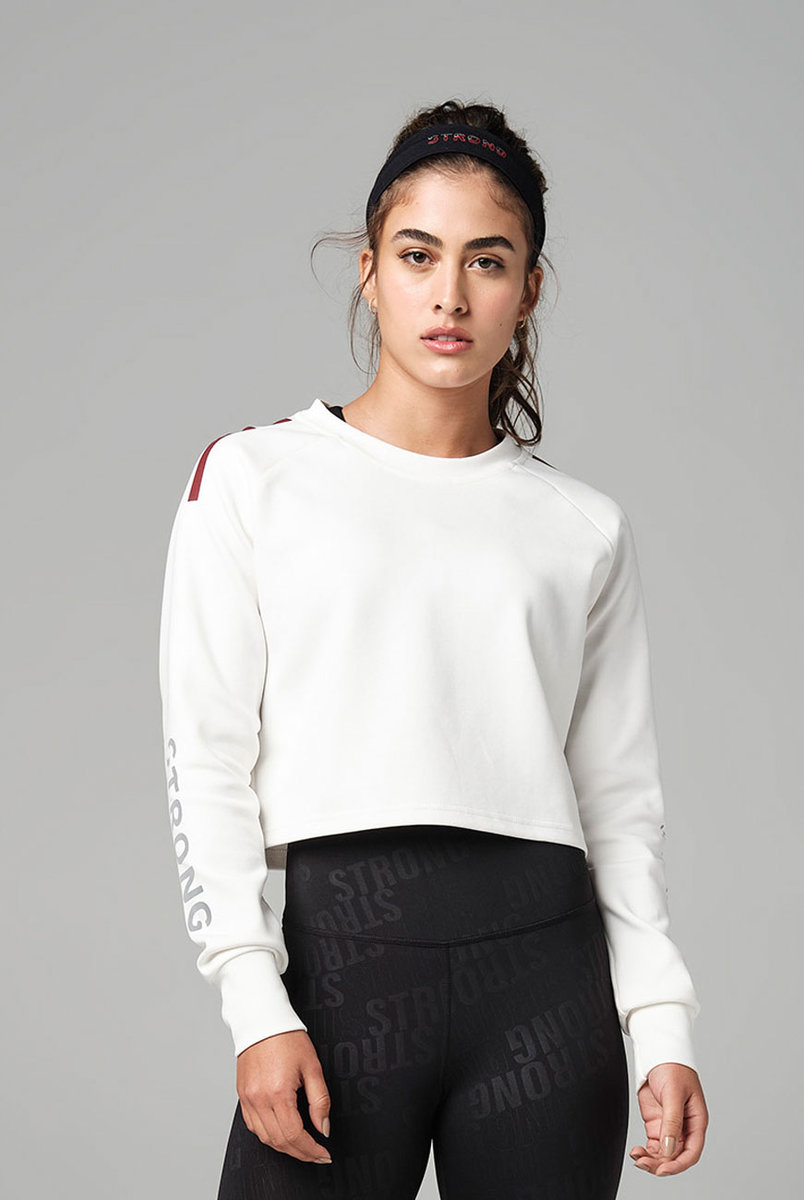 Bluza sportowa biała krótka STRONG ID L - STRONG ID | Sport Sklep EMPIK.COM