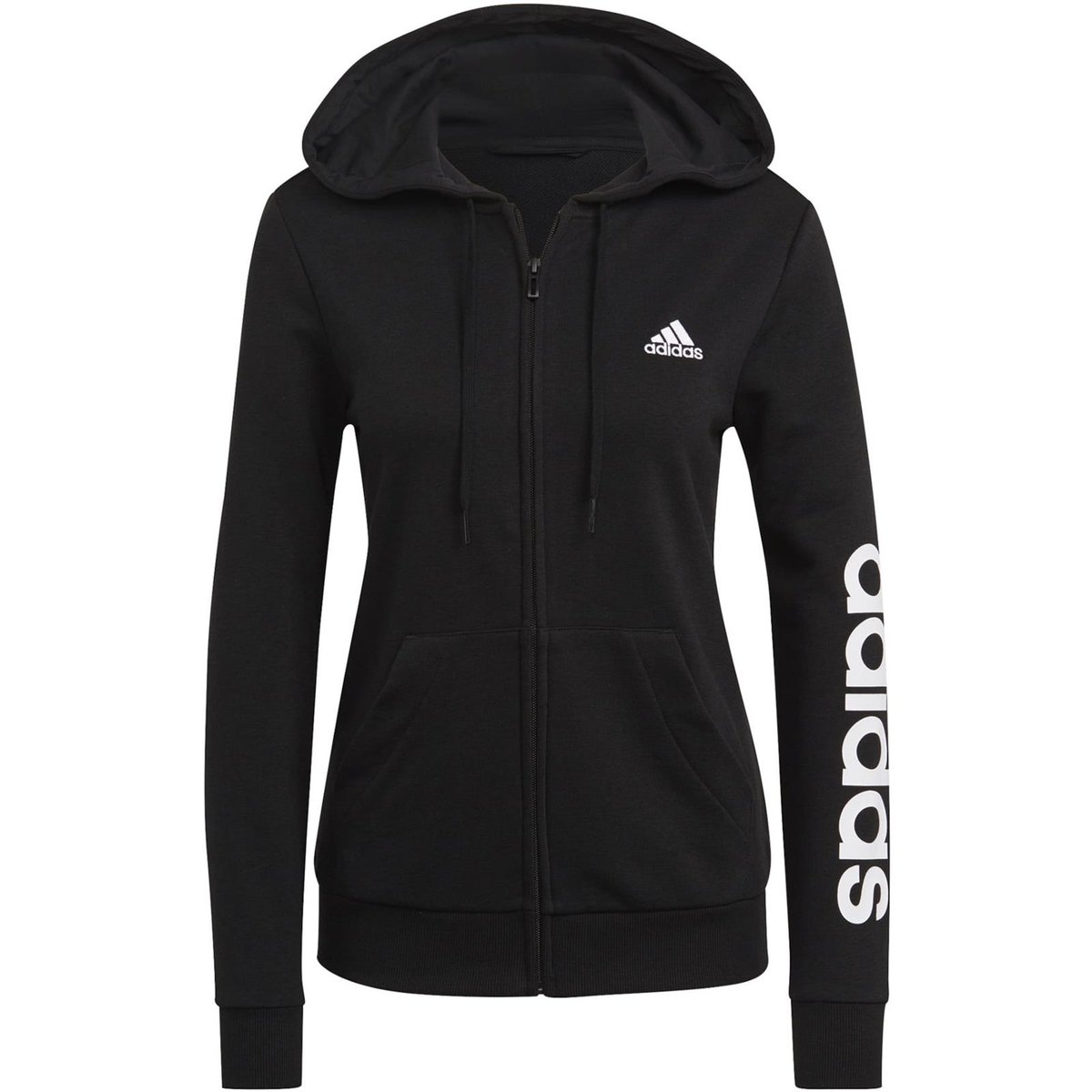 Bluza z kapturem damska adidas SPORTSWEAR ESSENTIALS LOGO czarna GL0791 ...