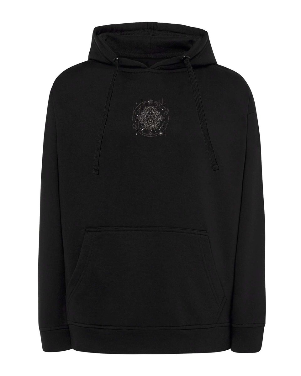 Bluza z kapturem Znak Zodiaku Lew Minimalistyczny Styl Czarny XXL ...