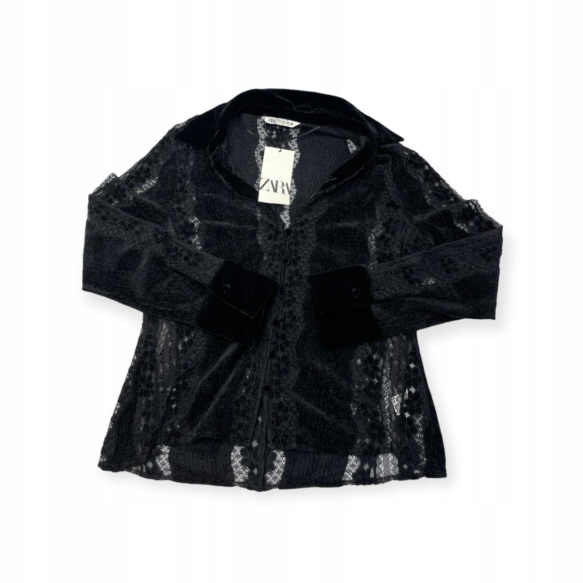 Bluzka damska na długi rękaw czarna ZARA XL - Zara | Moda Sklep EMPIK.COM