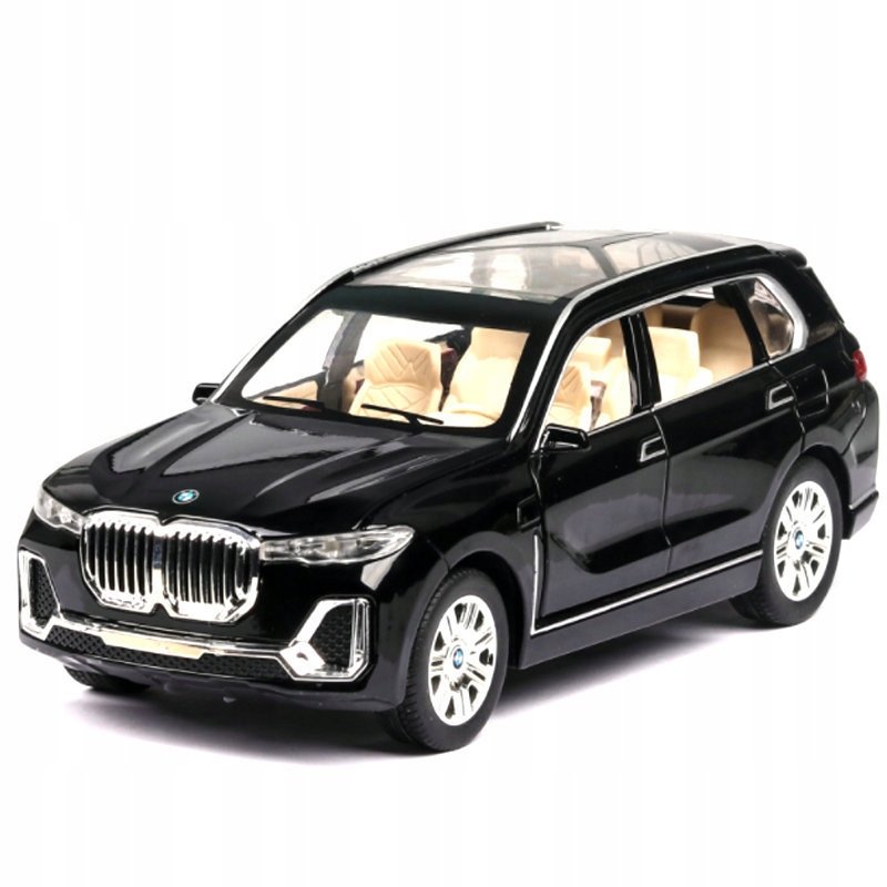 BMW X7 METALOWY MODEL SAMOCHODU 1:24 DŹWIĘK ŚWIATŁO CZARNY PREZENT ...