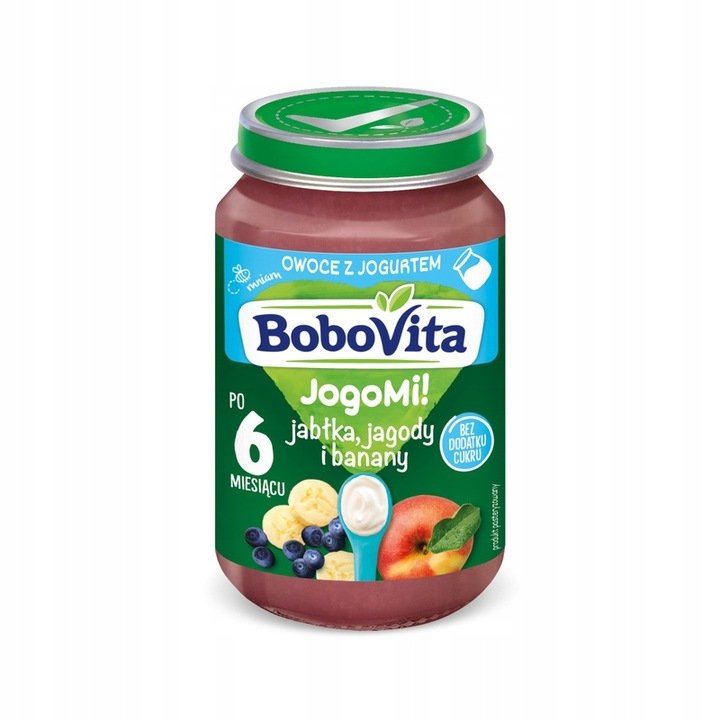 BOBOVITA JogoMi! Owoce z jogurtem jabłka, jagody i banany po 6 ...