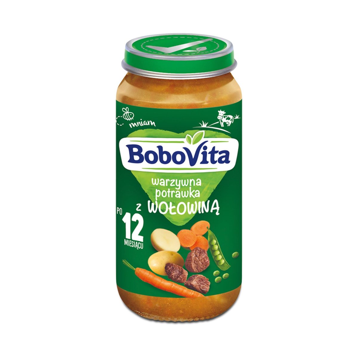 BoboVita Warzywna potrawka z wołowiną po 12 miesiącu, 250 g - BoboVita ...